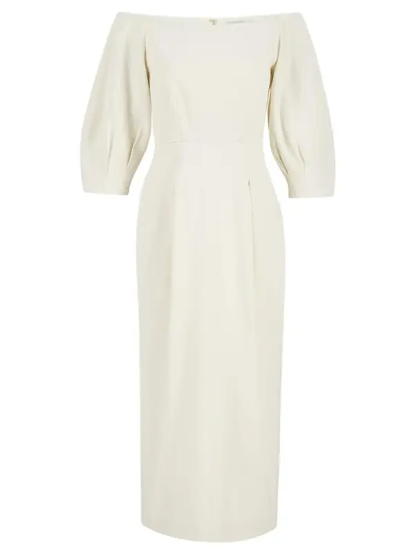 Gabriela Hearst Off-shoulder Bubble Sleeve Dress - White