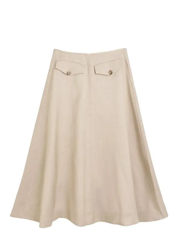 BY MALENE BIRGER A-line Pocketed Skirt - Oyster Gray