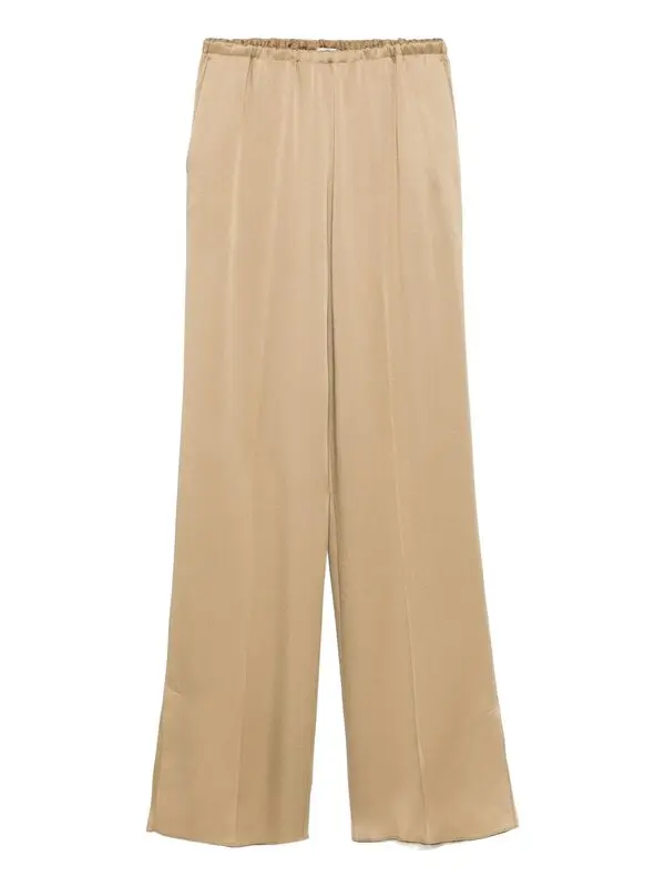 FORTE_FORTE Elasticated Wide Leg Trousers - Nude