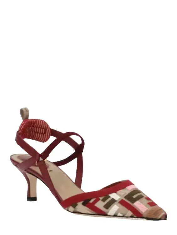 Fendi Colibrì Lite Pointed-toe Pumps With Ff Embroidery - Multicolor