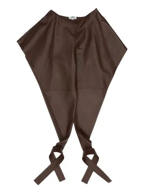 Alaïa Paneled High-waisted Faux-leather Pants With Tied Ankle Detail - Brown