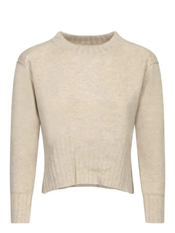 LOULOU STUDIO Lian Round Neck Sweater - Beige