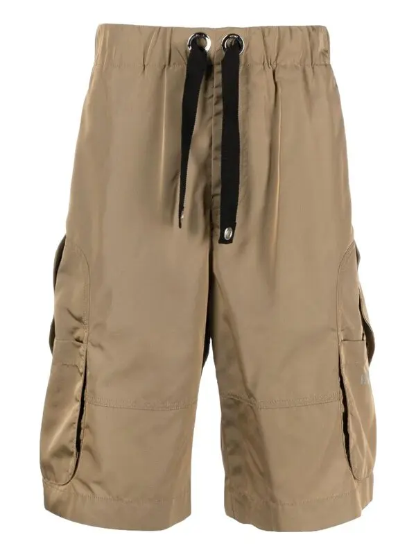 Versace Logo Print Drawstring Cargo Shorts - Brown
