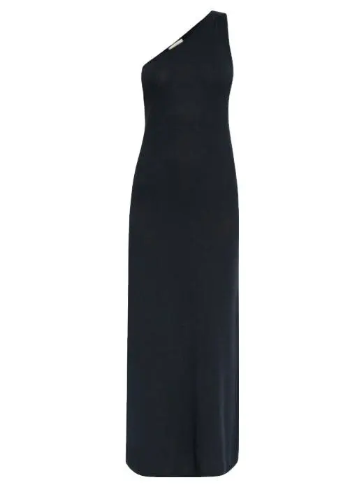 LISA YANG Olivia One-shoulder Maxi Dress - Navy