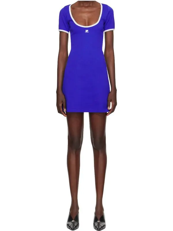 COURREGES Courrèges Holistic Scoop-neck Mini Dress - Blue