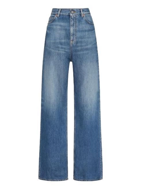 Valentino Garavani Logo Patch Straight Leg Jeans - Blue