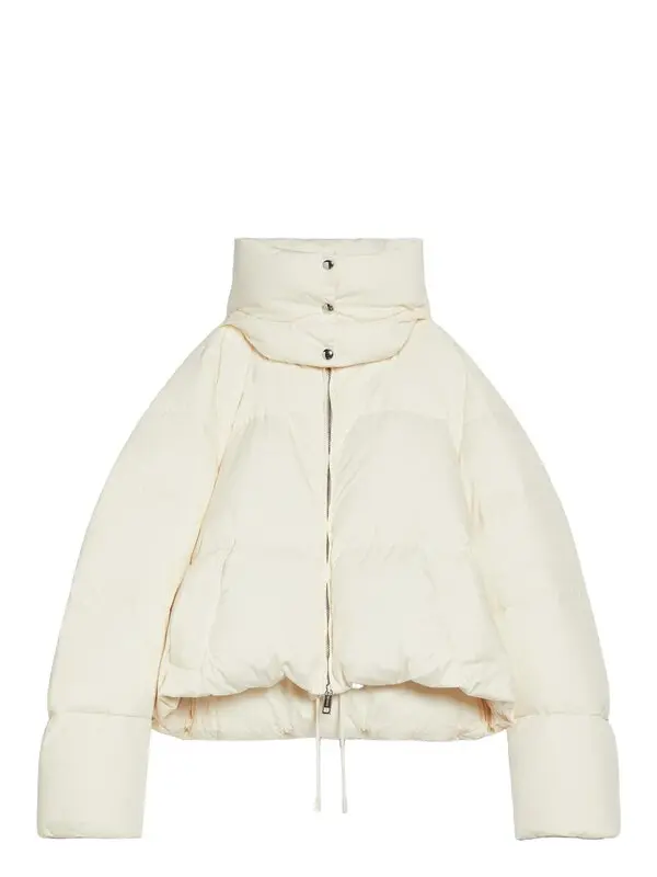 Sportmax High Neck Zip-up Jacket With Detachable Hood - Ivory