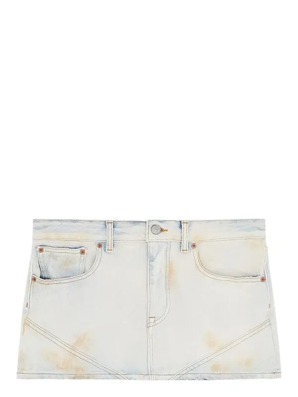 MAISON MARGIELA Distressed Denim Mini Skirt - Light Blue
