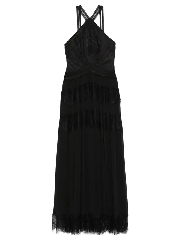 ERMANNO FIRENZE Lace Criss-cross Maxi Dress - Black