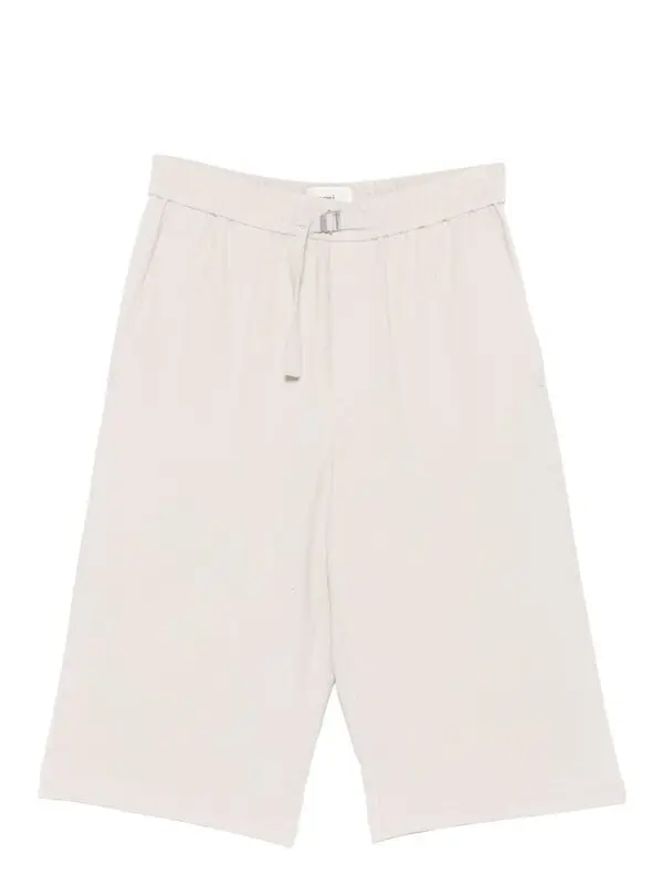 Ami Logo Plaque Belted Shorts - White