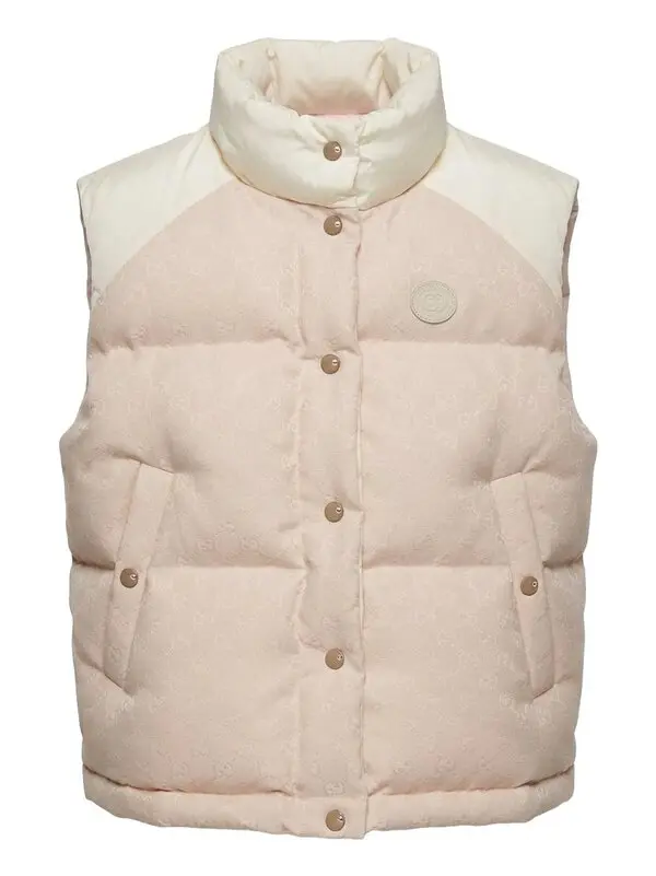 Gucci Monogrammed Padded Vest - Nude