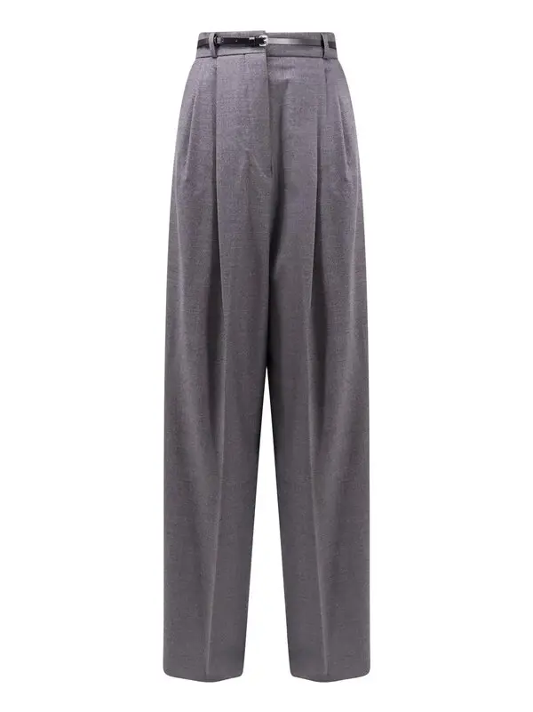 Sportmax Belted Wide Leg Pants - Black