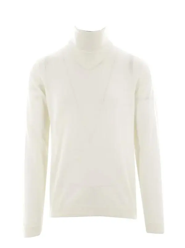 ROBERTO COLLINA Turtleneck Ribbed Cuffs Sweater - White