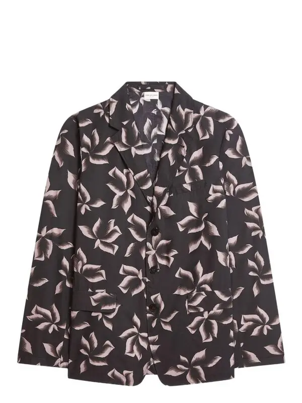 Dries Van Noten Printed Notch Lapel Blazer - Cedar Palm