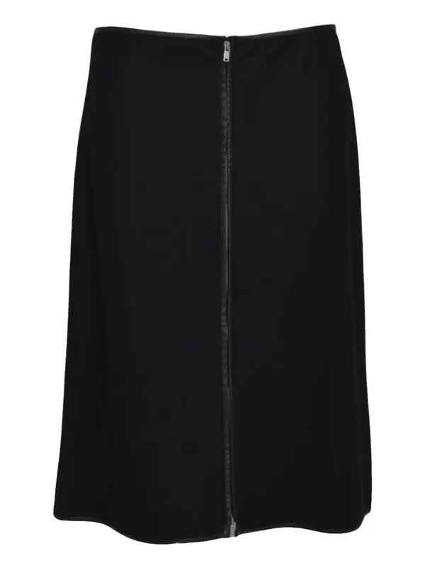 JIL SANDER Zip Up Midi Skirt - Black