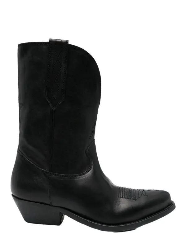 GOLDEN GOOSE Wish Star Ankle Boots - Black
