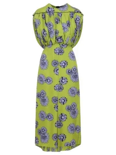LANVIN Sleeveless Floral Midi Dress - Green