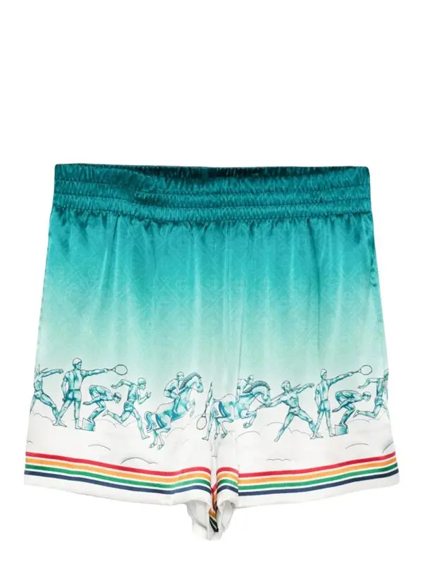 Casablanca Printed Tennis Shorts - Blue/multicolor