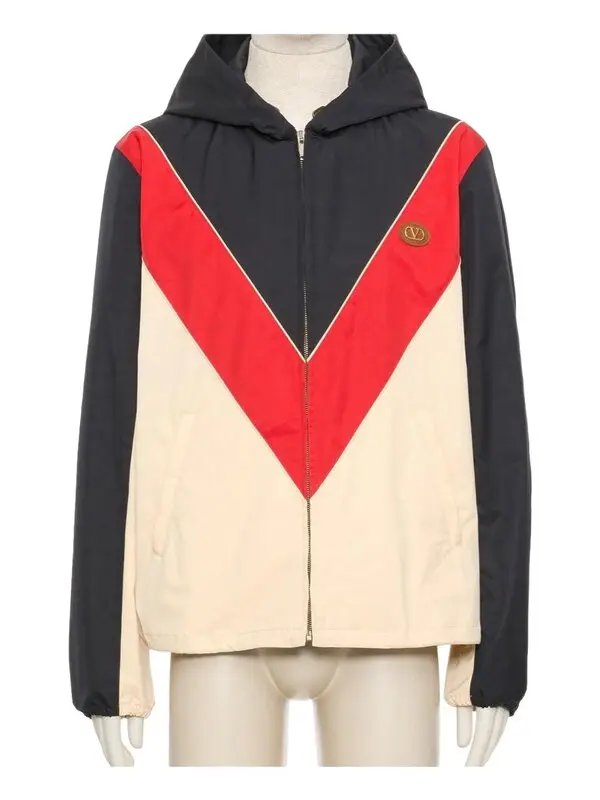 Valentino Garavani Vlogo Patch Hooded Windbreaker - Nude