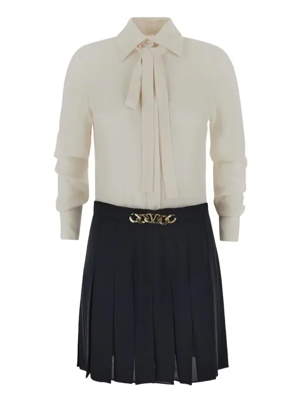 Valentino Garavani Pussy-bow Collar Shirt Dress - Black