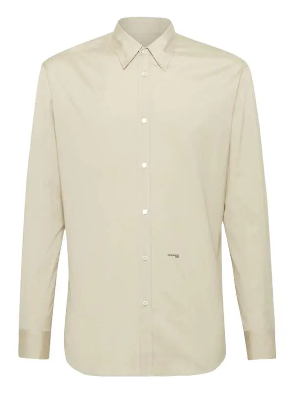 Dsquared2 Logo Printed Long-sleeved Shirt - Stone