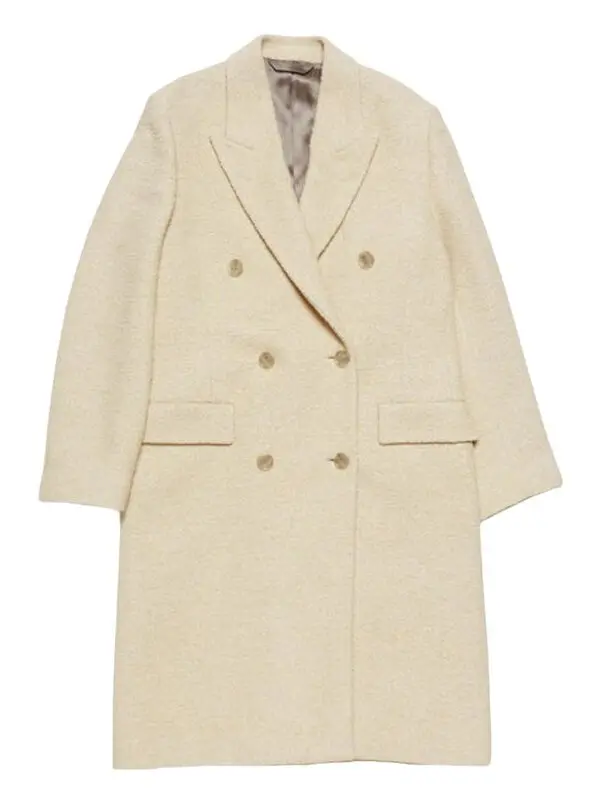 Acne Studios Double-breasted Textured Wool-blend Coat - Nude