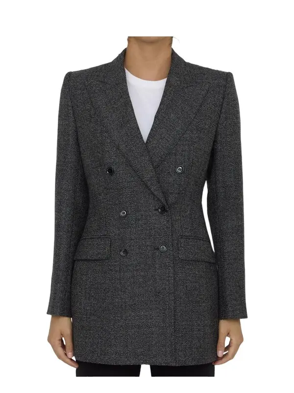 Dolce & Gabbana Double-breasted Jacket With Pointed Lapels - Grey