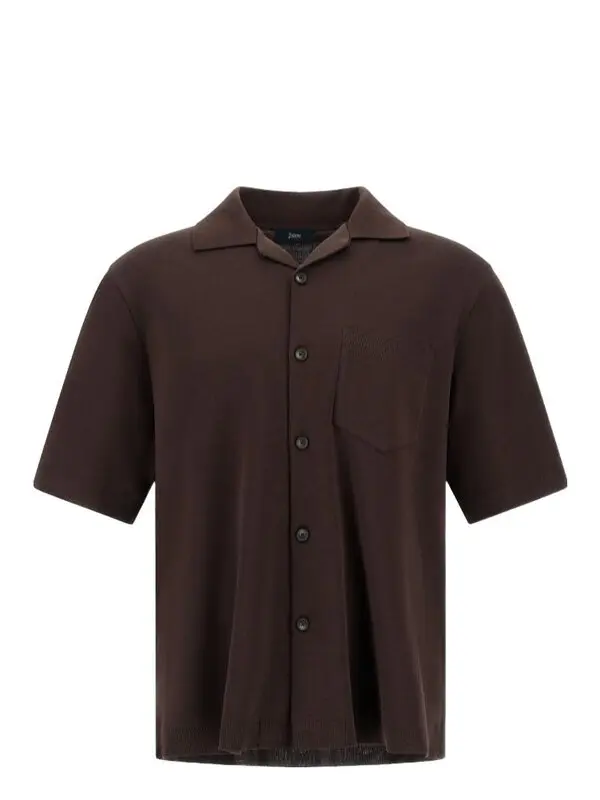 Herno Chest-pocket Short-sleeved Button-up Shirt - Brown
