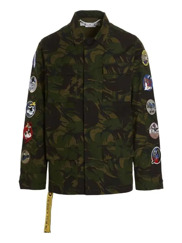 Off-White Camouflage Printed Long-sleeve Jacket - Black