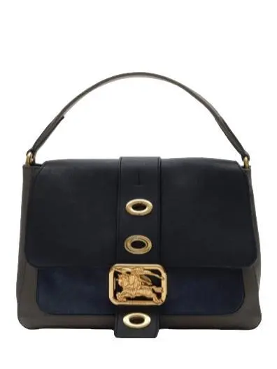 Burberry Small Rider Bag With Top Handle And Adjustable Shoulder Strap - Black