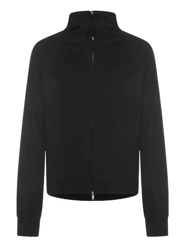 THOM KROM Zip-up High Neck Sweater - Black