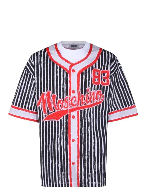 Moschino Printed Striped T-shirt - Black