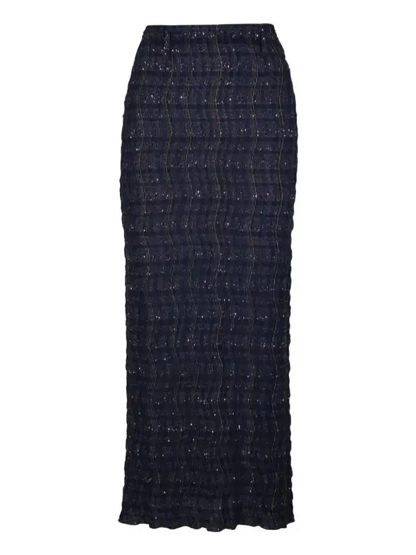 Missoni Embellished Textured Maxi Skirt - Navy Blue