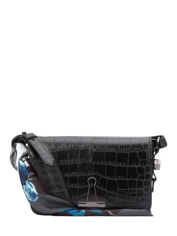 Off-White Crocodile Clip Satchel - Black