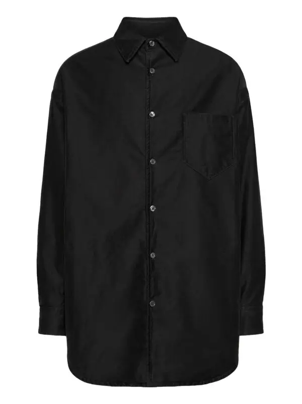 MAISON MARGIELA Long-sleeved Curved Hem Shirt - Black