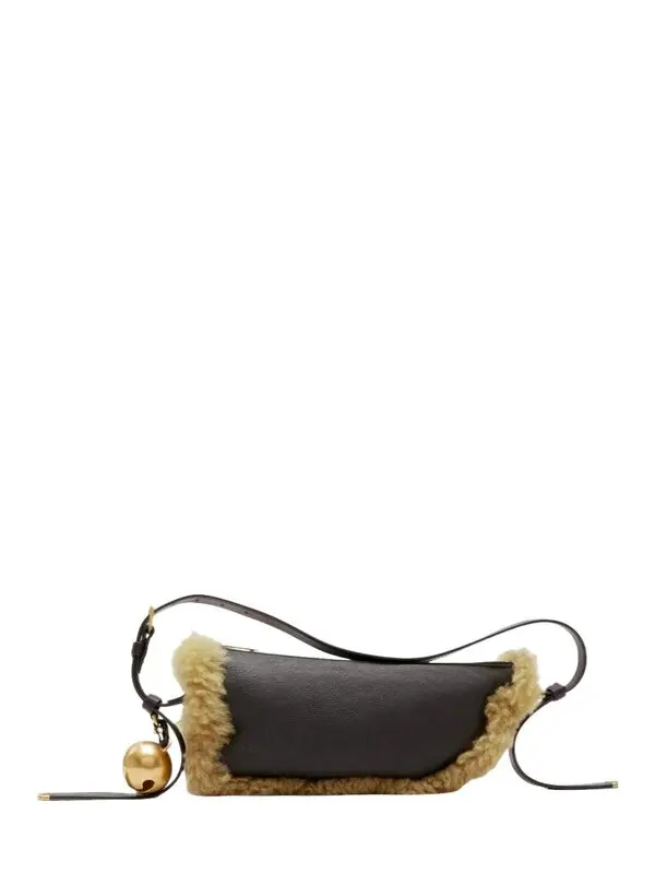 Burberry Shield Leather Shoulder Bag - Brown