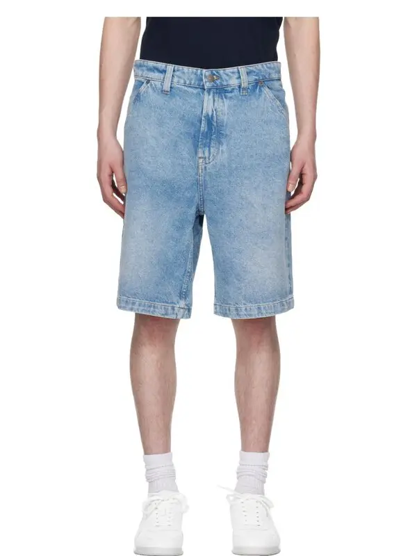 Hugo Boss Acid Wash Denim Shorts - Blue