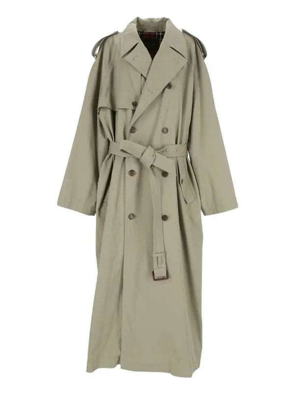 Balenciaga Double-breasted Belted Coat - Nude