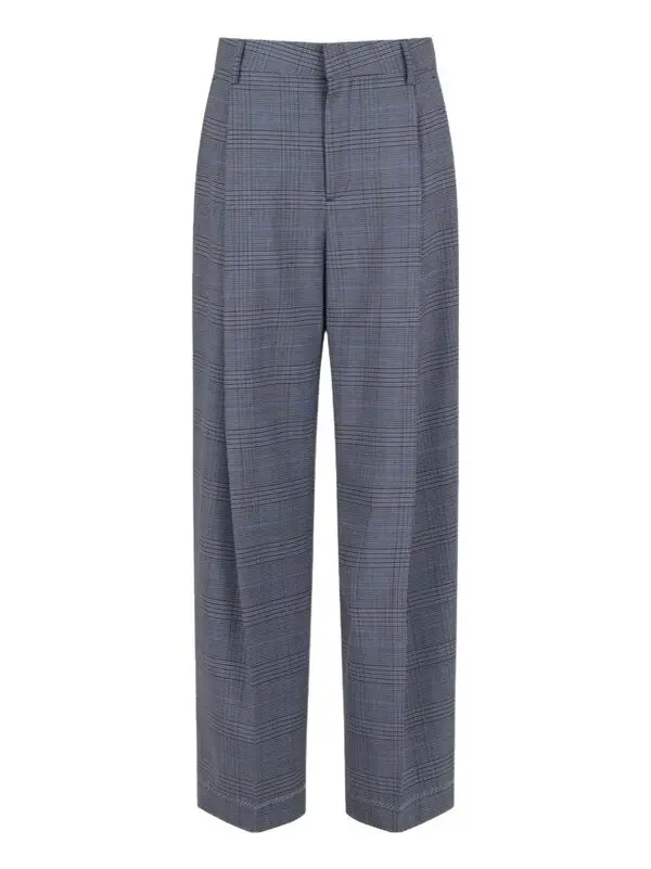 Marni Prince Of Wales Check Wool Trousers - Gray