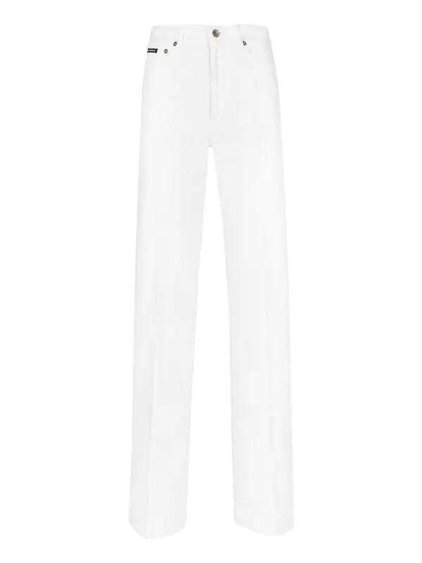 Dolce & Gabbana Logo Tag Flared Jeans - White
