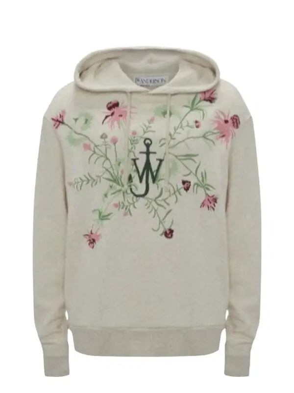 J.W.ANDERSON X Pol Anglada Embroidered Hoodie - Oat Mixed Color