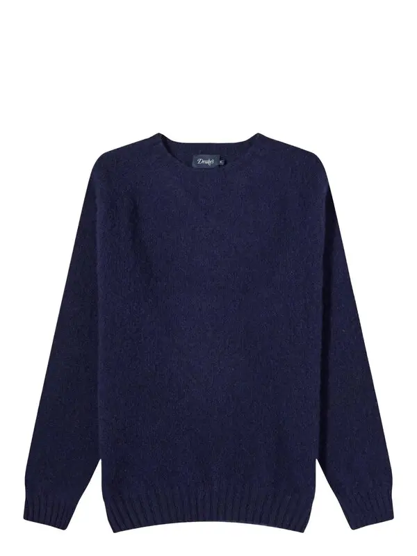 DRAKE'S LONDON Long-sleeved Crewneck Sweater - Navy