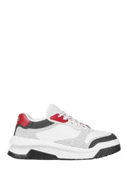 Versace Odissea Lace-up Sneakers With Polka Dot Trim - Red  White