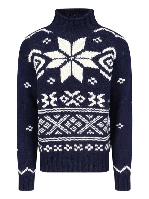 Ralph Lauren Fair Isle Turtleneck Jumper - Black