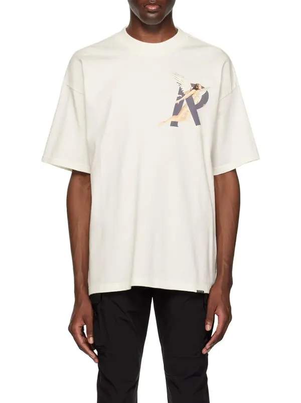 REPRESENT Logo-print Cotton T-shirt - White