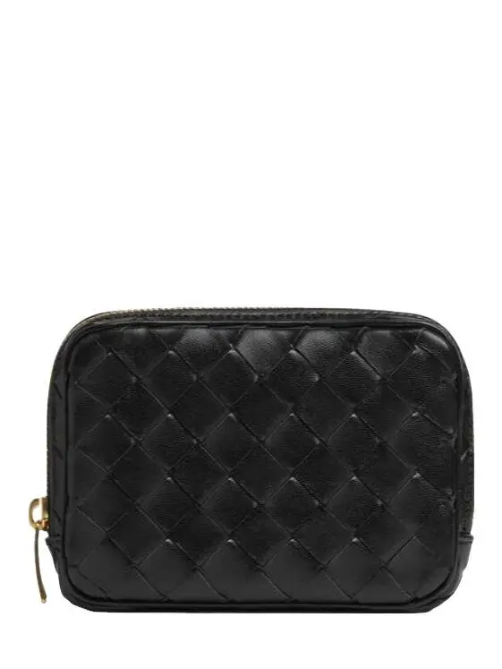 Bottega Veneta Teen Intrecciato Zippered Pouch - Black