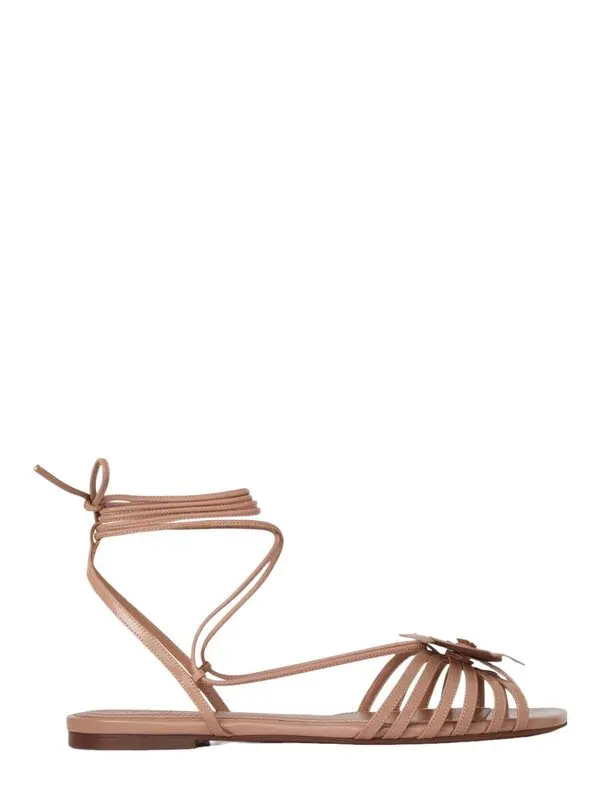 Zimmermann Orchid Flat Sandals - Nude