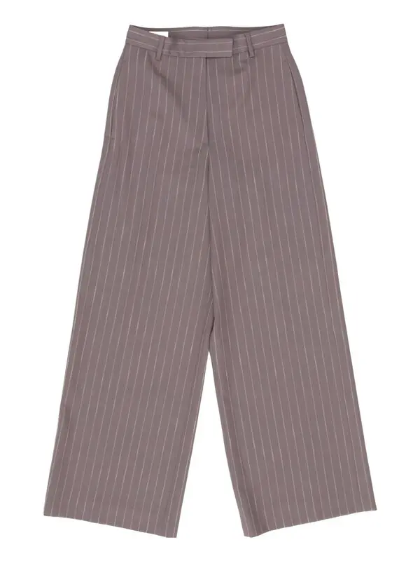 Dries Van Noten Pinstriped Wide-leg Trousers - Gray