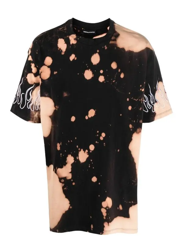 VISION OF SUPER Tie-dye Cotton T-shirt - Black