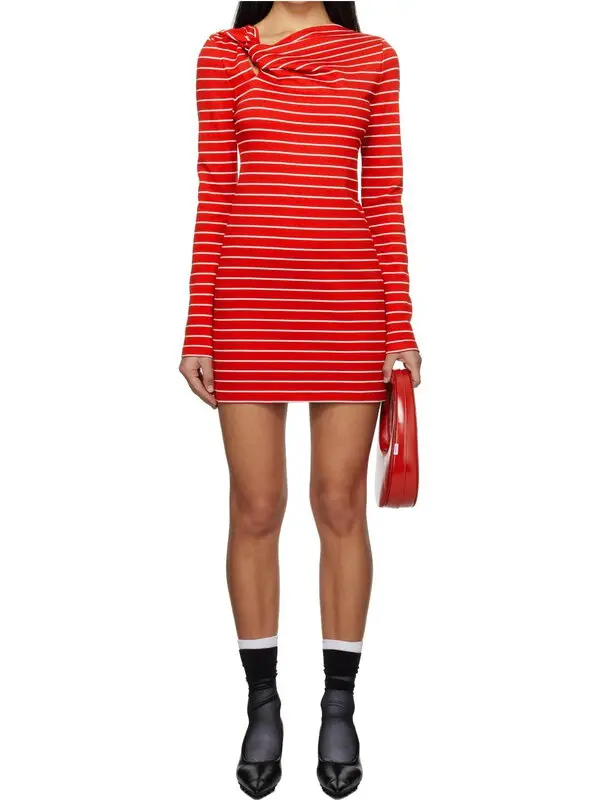 MSGM Striped Jersey Dress - Red